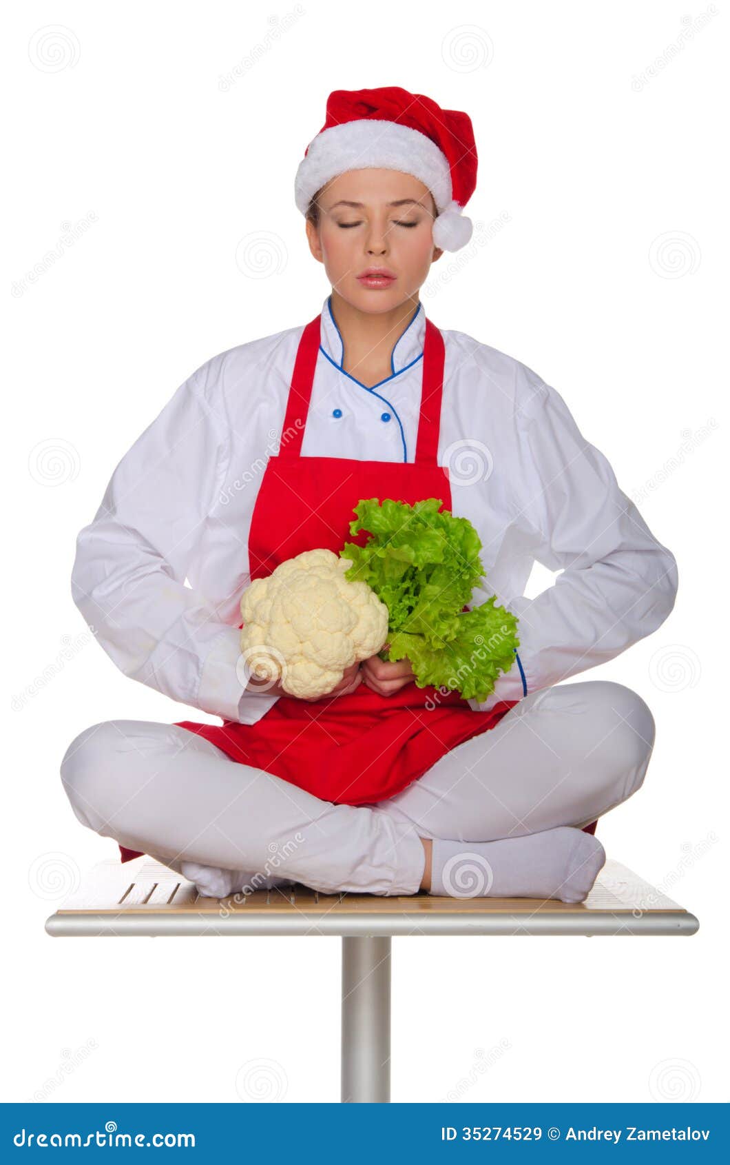 Meditation Cook with Vegetables Stock Image - Image of health, lotus ...