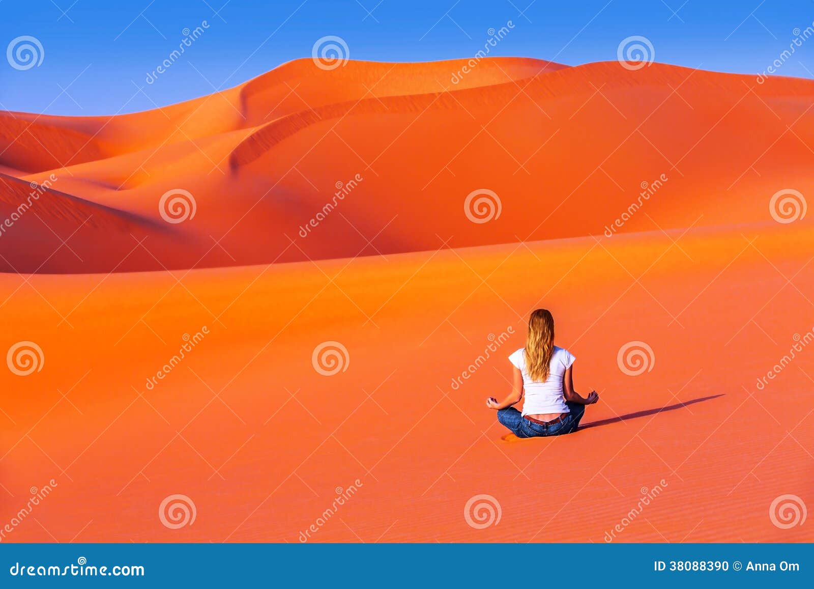 Meditation in desert stock photo. Image of alone, peaceful - 38088390