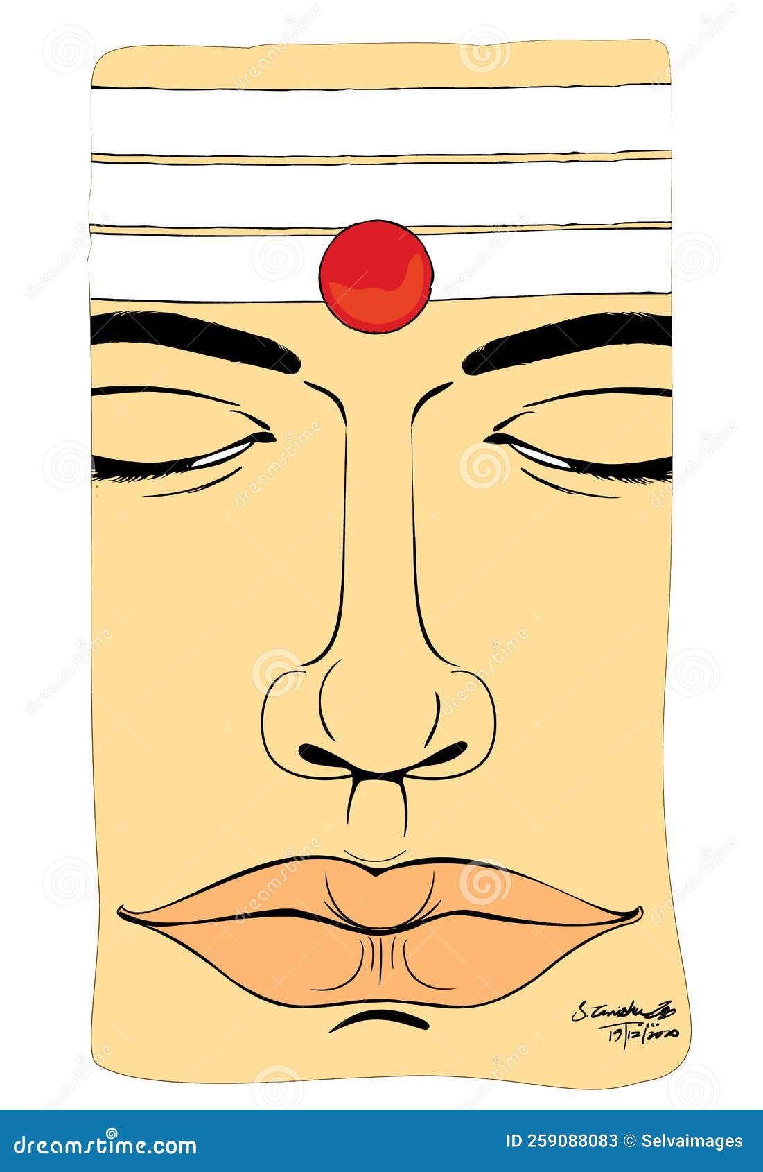 Meditation and Devotion Line Drawing Stock Illustration - Illustration ...