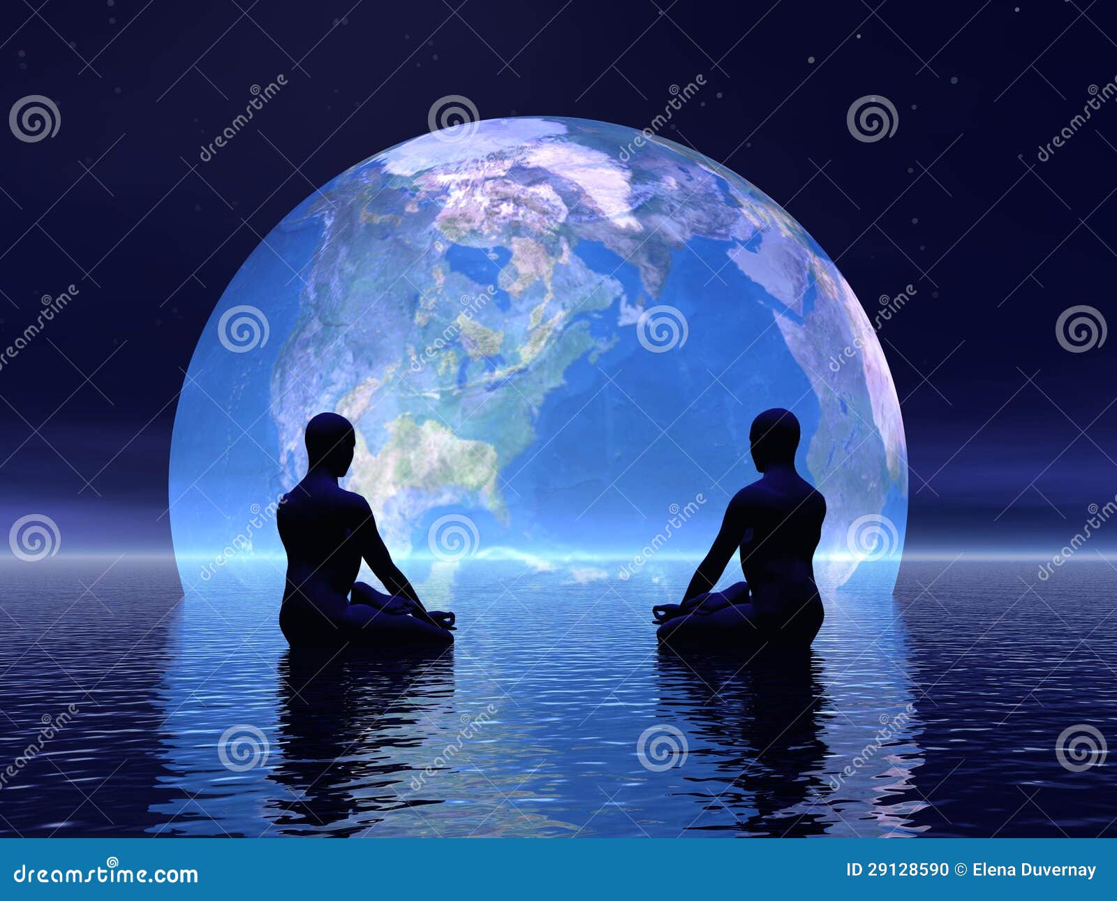 Meditation for Earth - 3D Render Stock Illustration - Illustration of ...