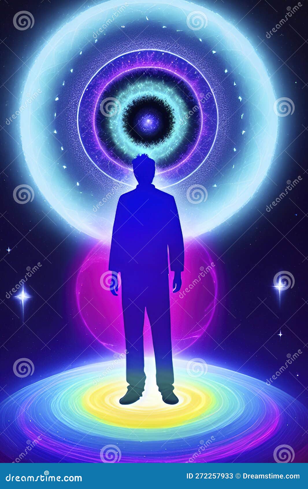 Meditation and Energy Dimension. Stock Illustration - Illustration of ...