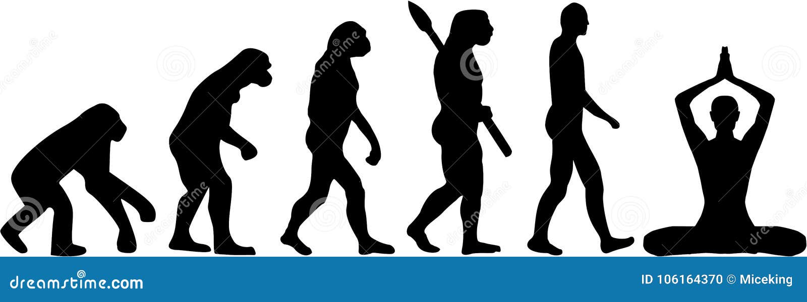 Meditation Evolution stock vector. Illustration of relax - 106164370