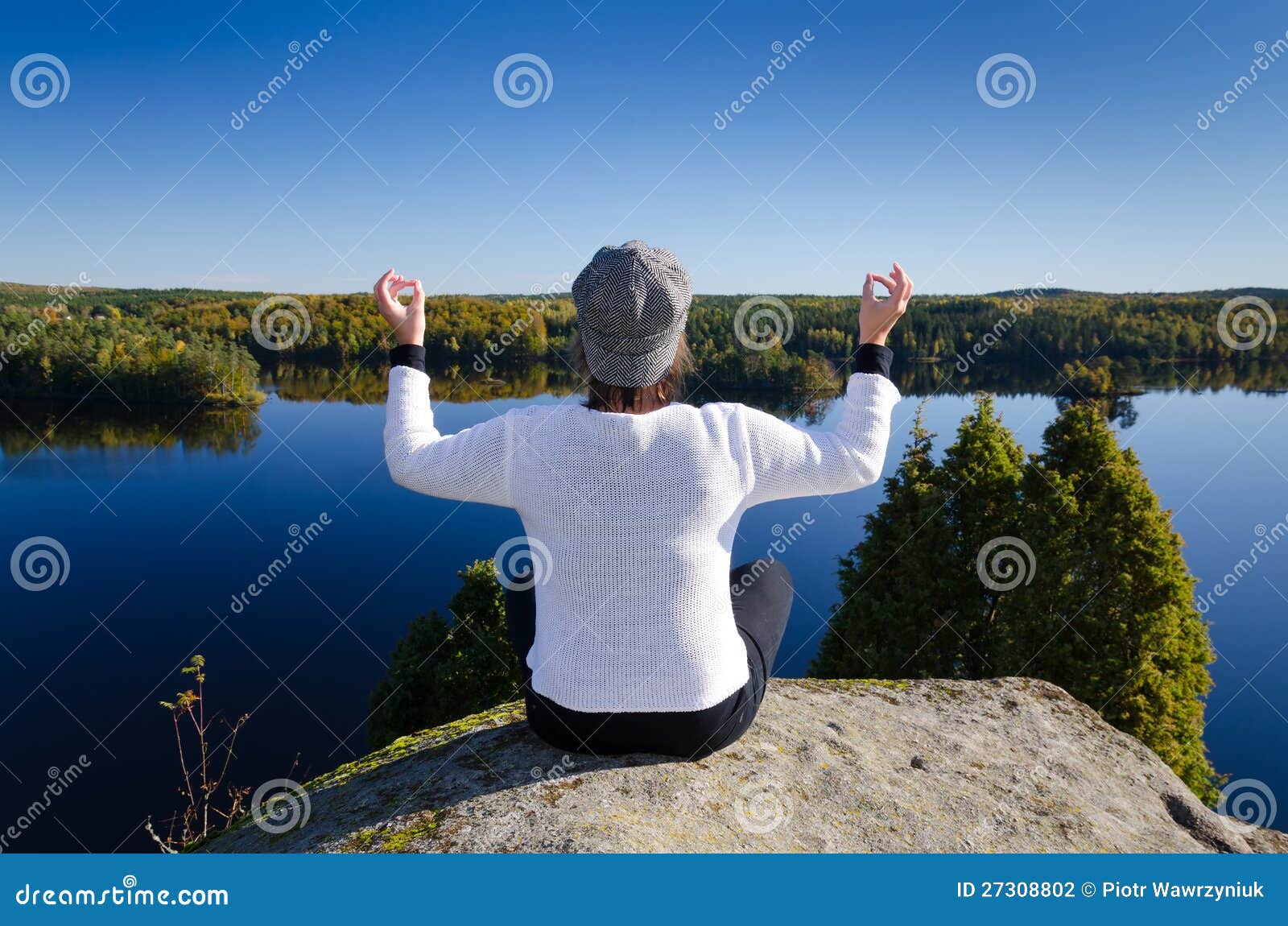 Meditation in Idyllic Scenery Stock Photo - Image of person, idyllic ...