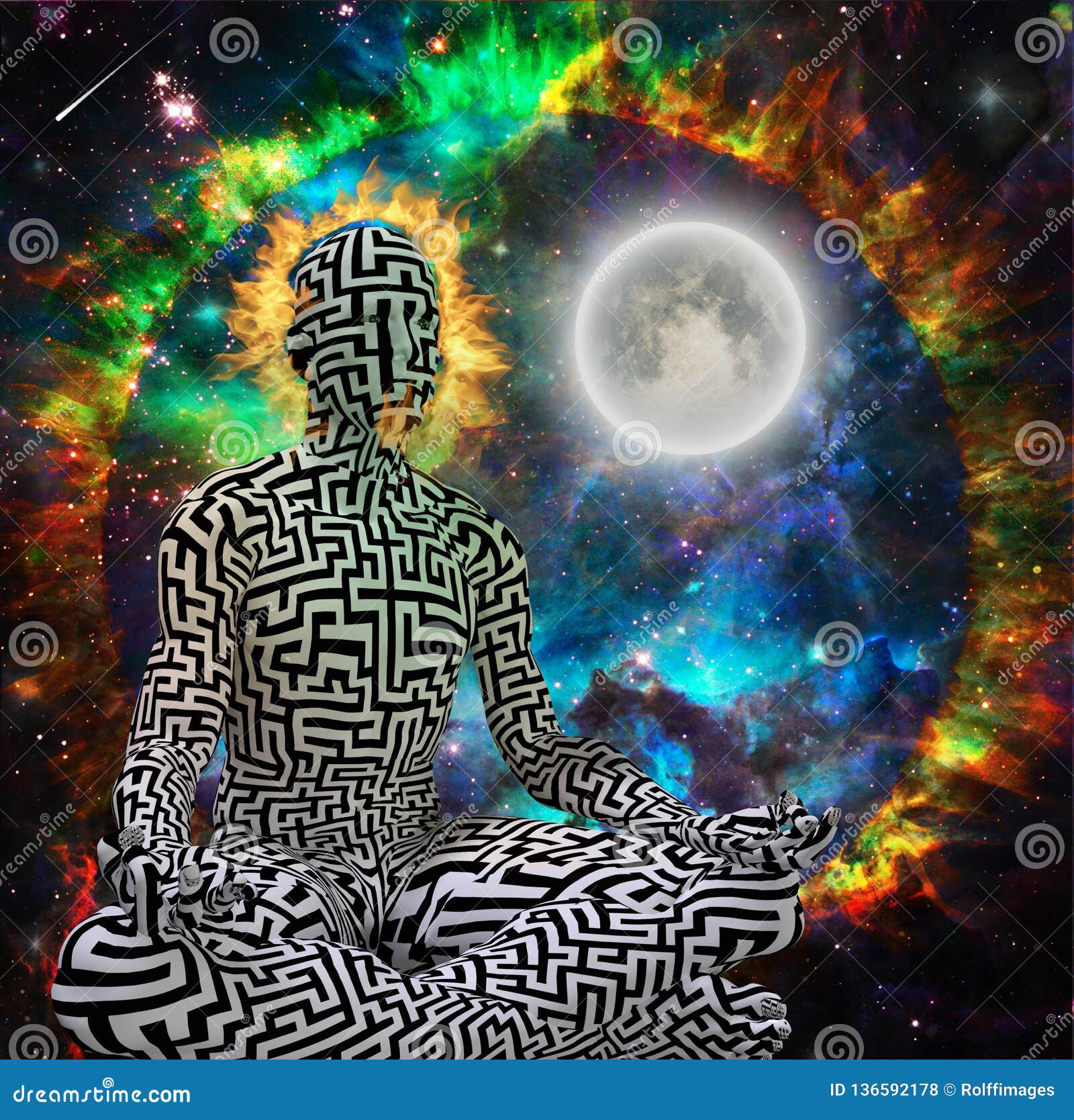 Meditation stock illustration. Illustration of actual - 136592178