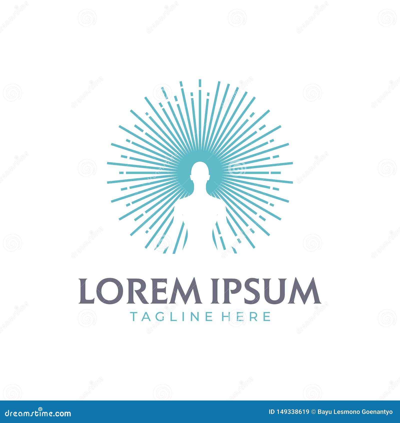 Meditation Men Light Line stock illustration. Illustration of human ...