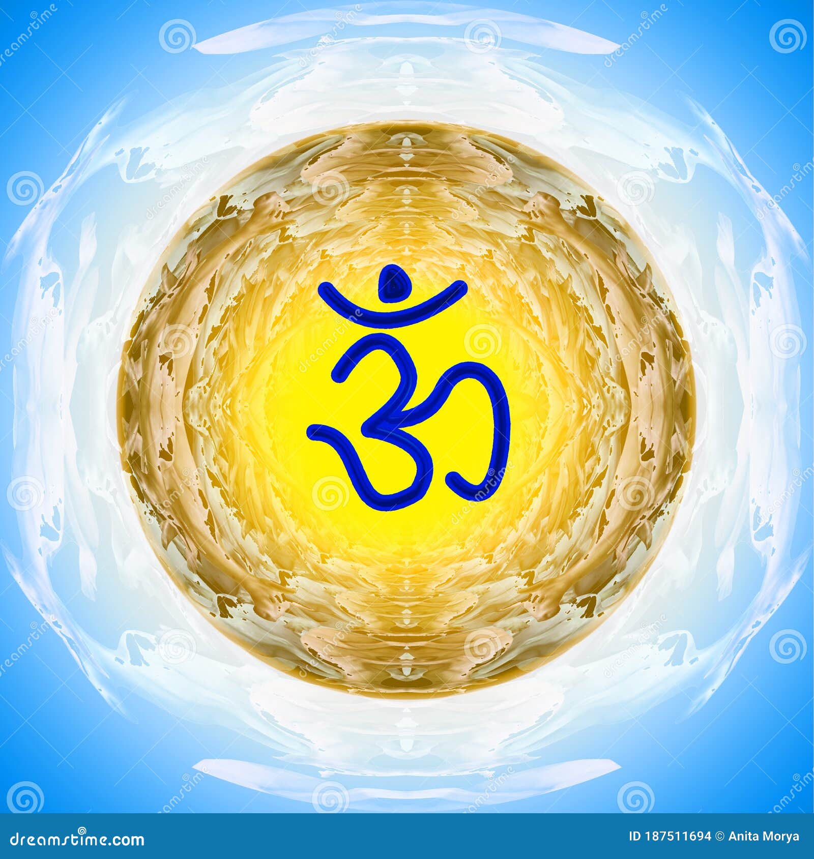 Meditation Mit OM-Symbolenergie Stock Abbildung - Illustration von ...