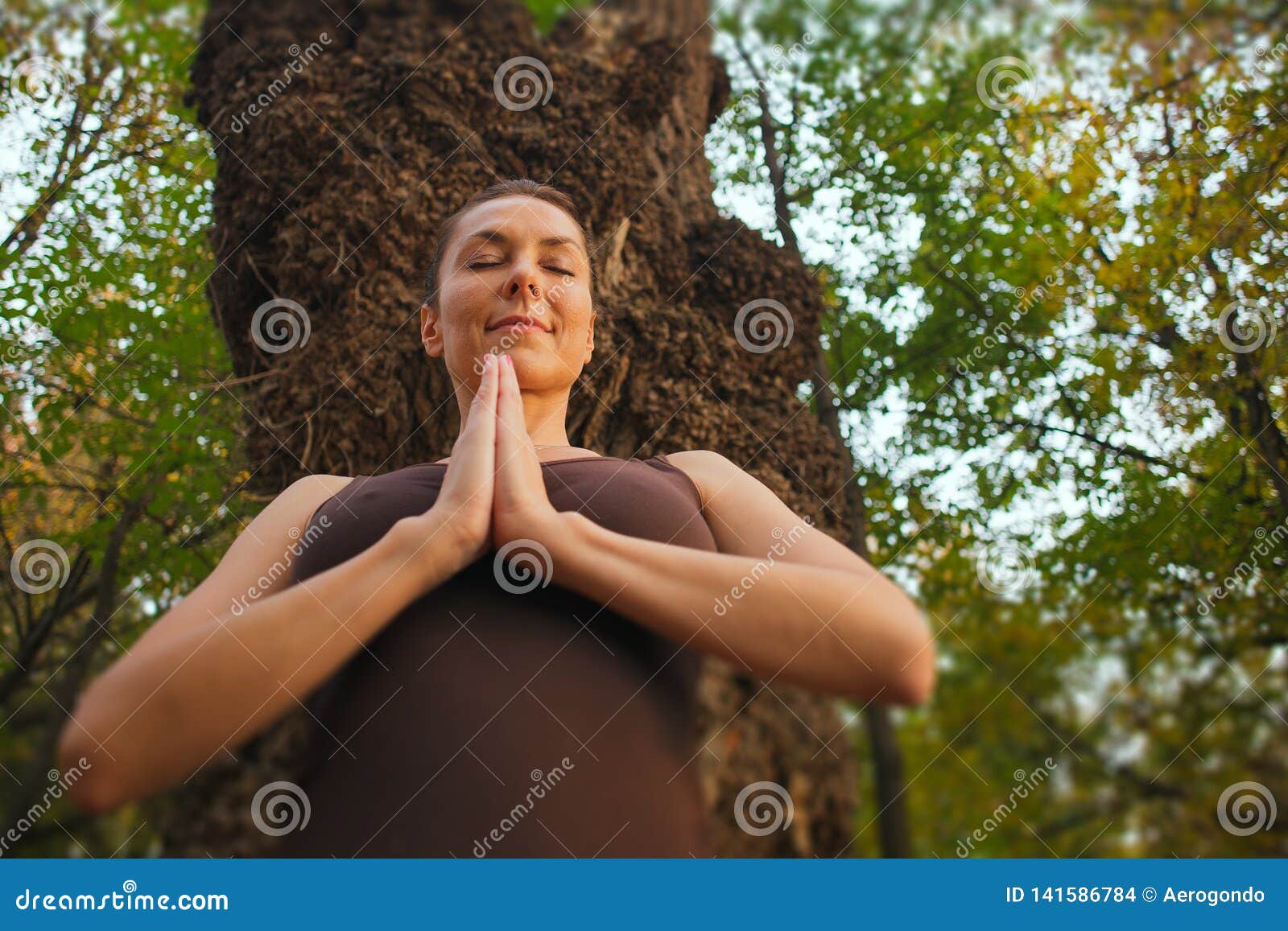 Meditation Next To the Tree Stock Photo - Image of eyes, activity ...