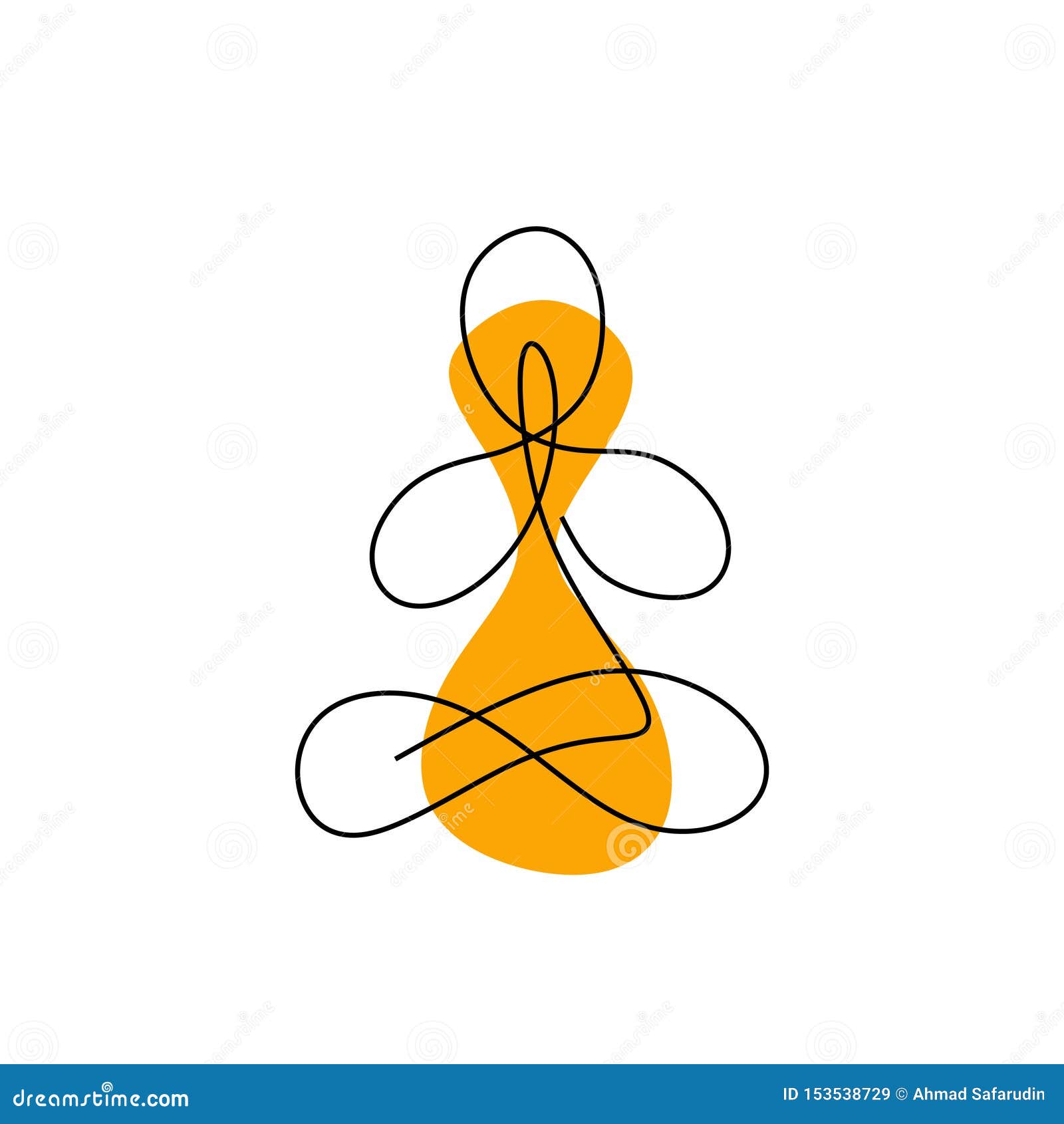 Meditation One Line Drawing of Namaste Concept Continuous Minimalism ...