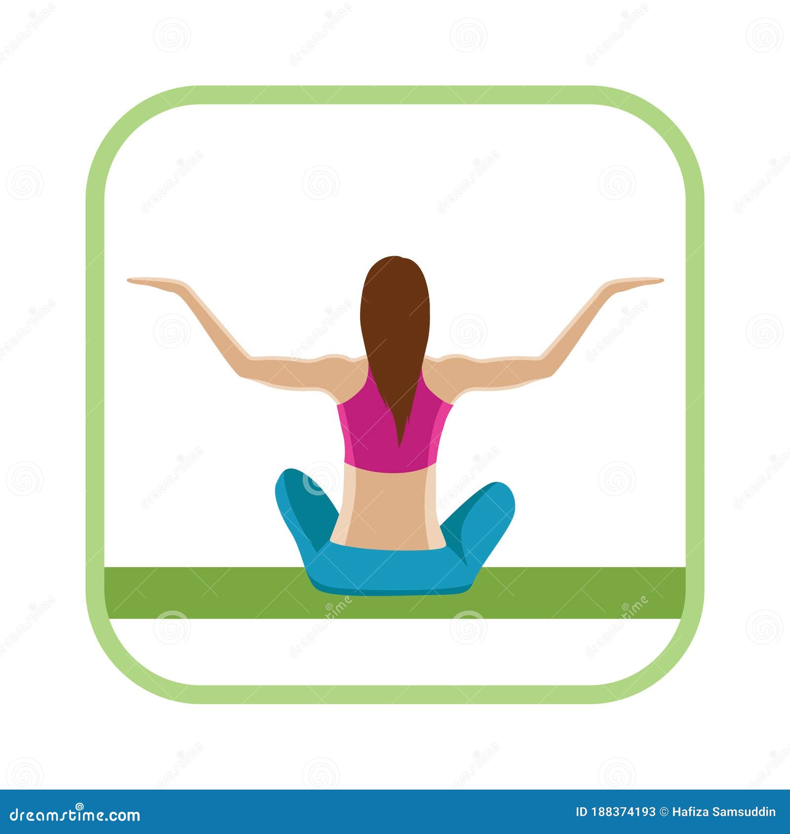 Meditation Pose Back View. Vector Illustration Decorative Design Stock ...