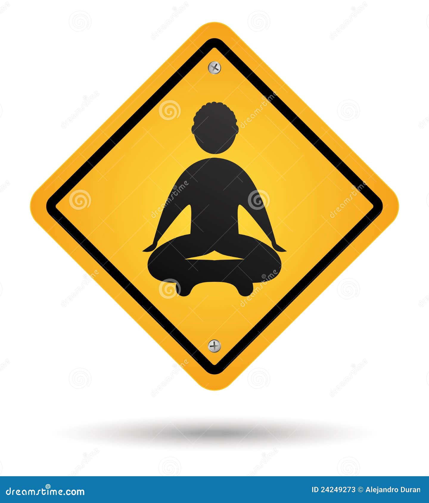 Meditation road sign stock vector. Illustration of people - 24249273