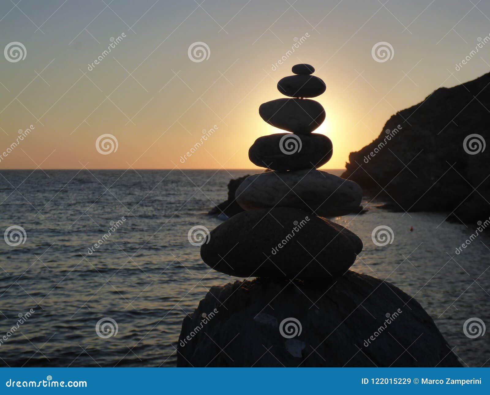 Meditation rock stack stock image. Image of peace, sunset - 122015229