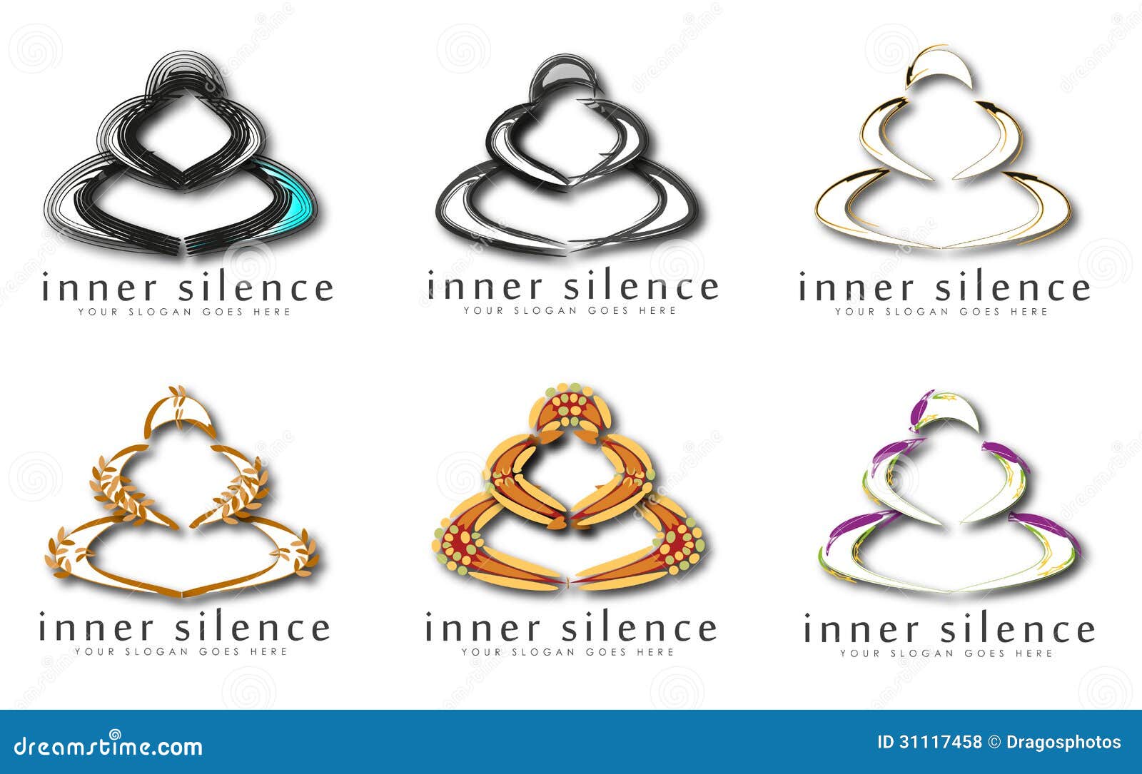 Meditation signs stock illustration. Illustration of colored - 31117458