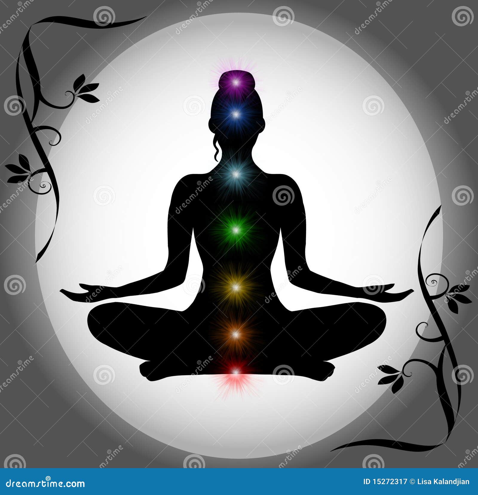 Meditation Silhouette Chakra Points Stock Illustrations – 111 ...