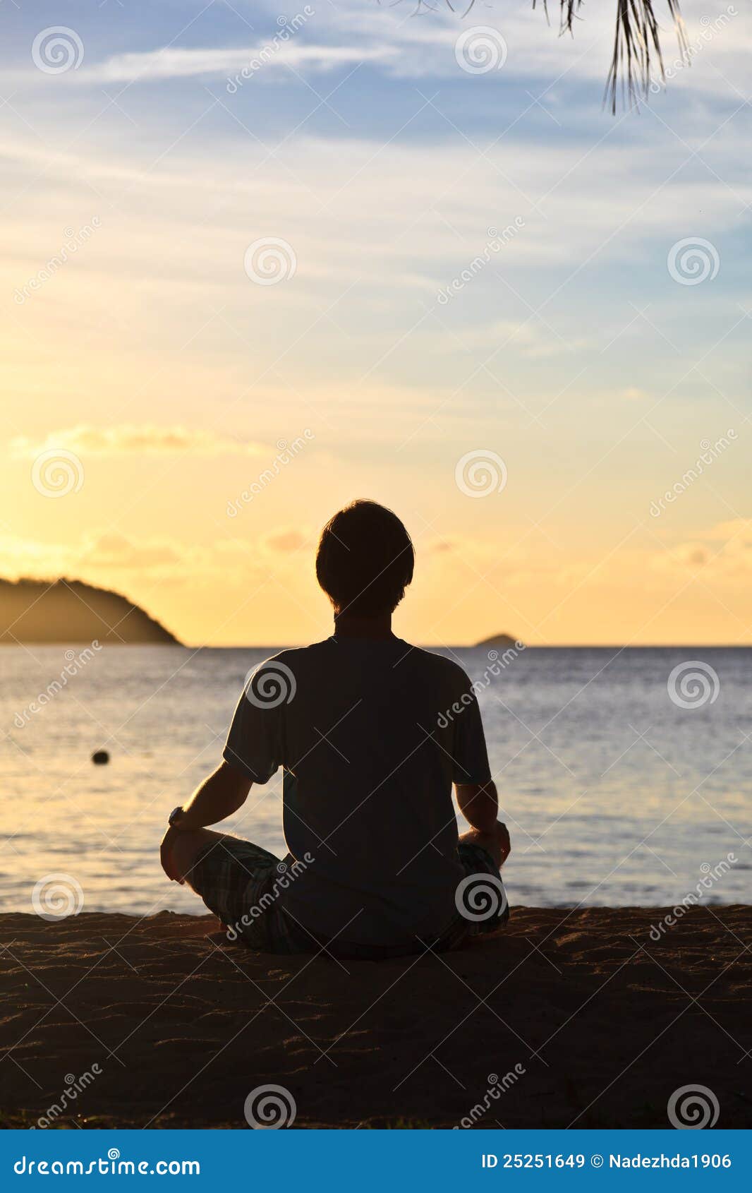 Meditation on sunset stock image. Image of peaceful, outside - 25251649