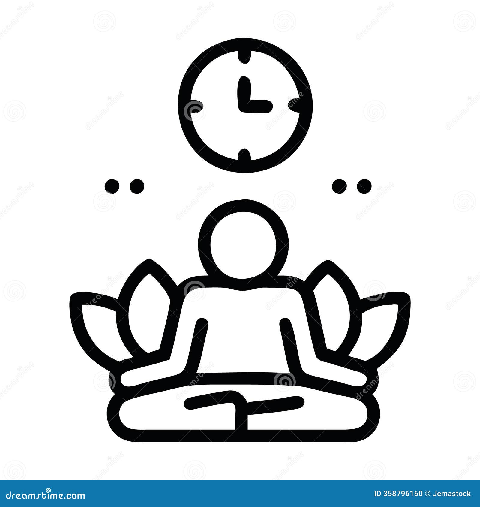 Meditation Timer Mindfulness Symbol Stock Vector - Illustration of ...
