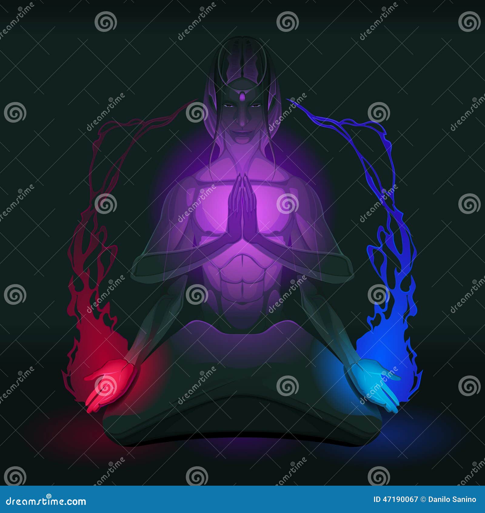 Meditation on Union of the Opposite Inside Stock Vector - Illustration ...