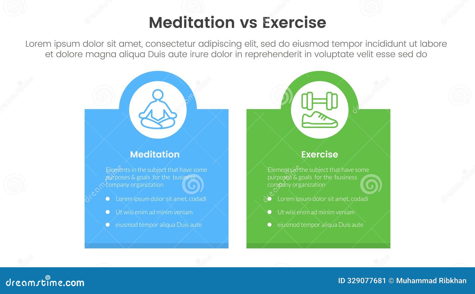 Meditation Vs Physical Exercise Comparison or Versus Concept for ...