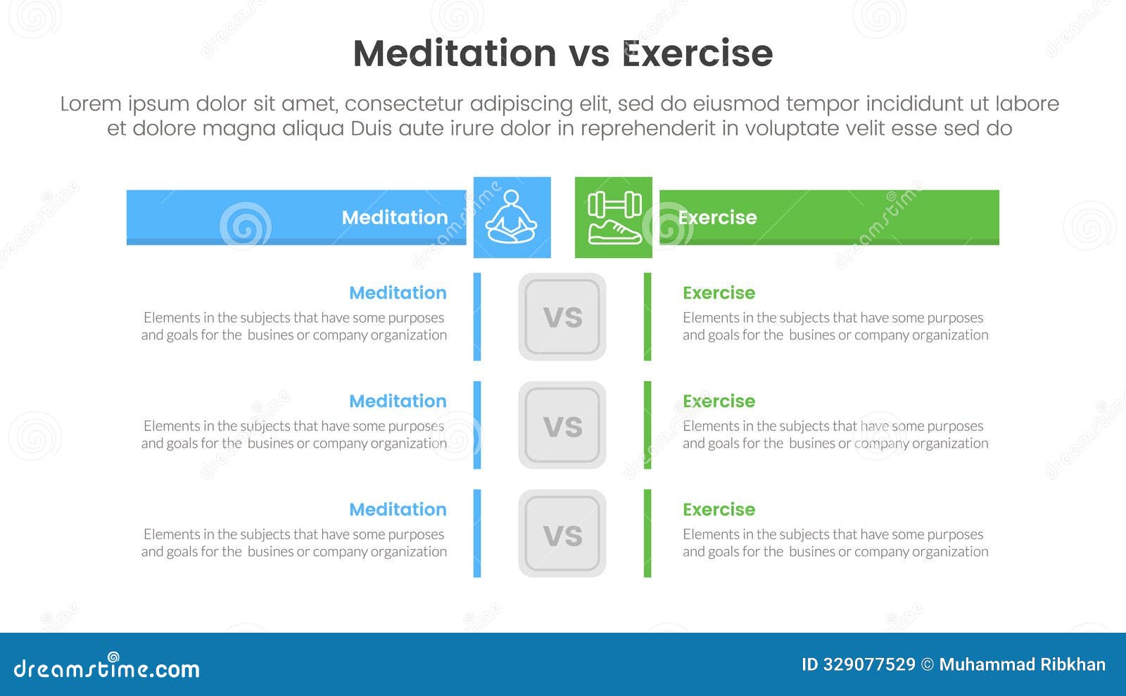 Meditation Vs Physical Exercise Comparison or Versus Concept for ...