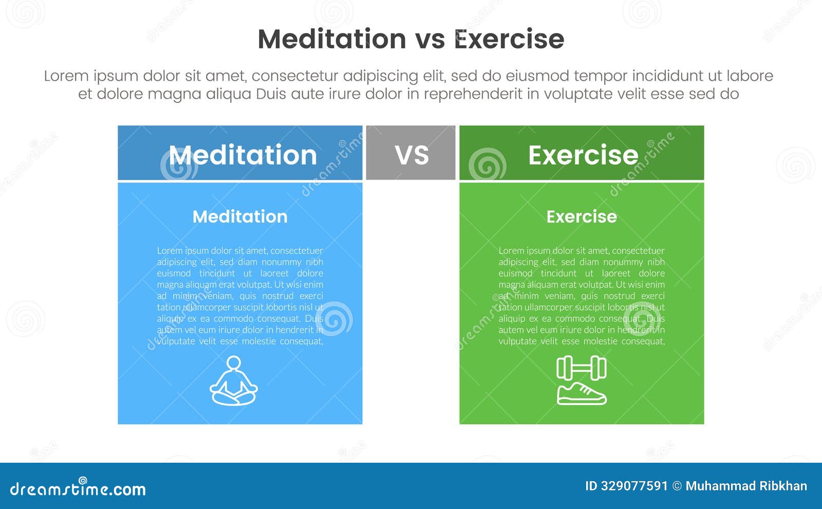 Meditation Vs Physical Exercise Comparison or Versus Concept for ...