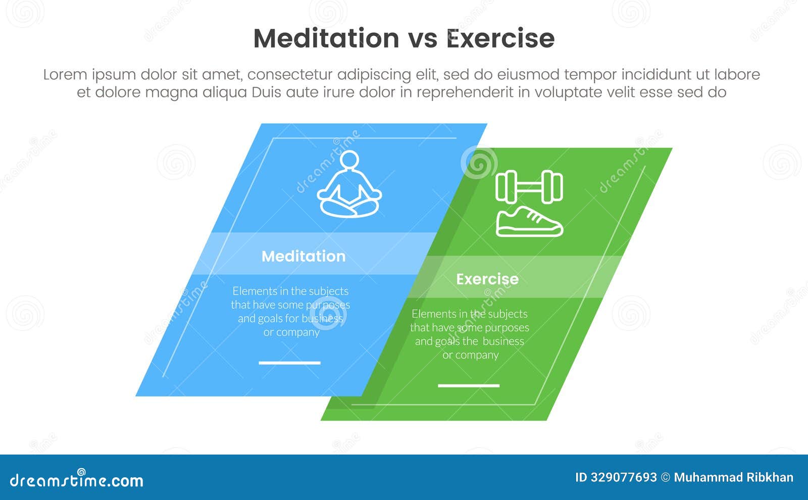 Meditation Vs Physical Exercise Comparison or Versus Concept for ...