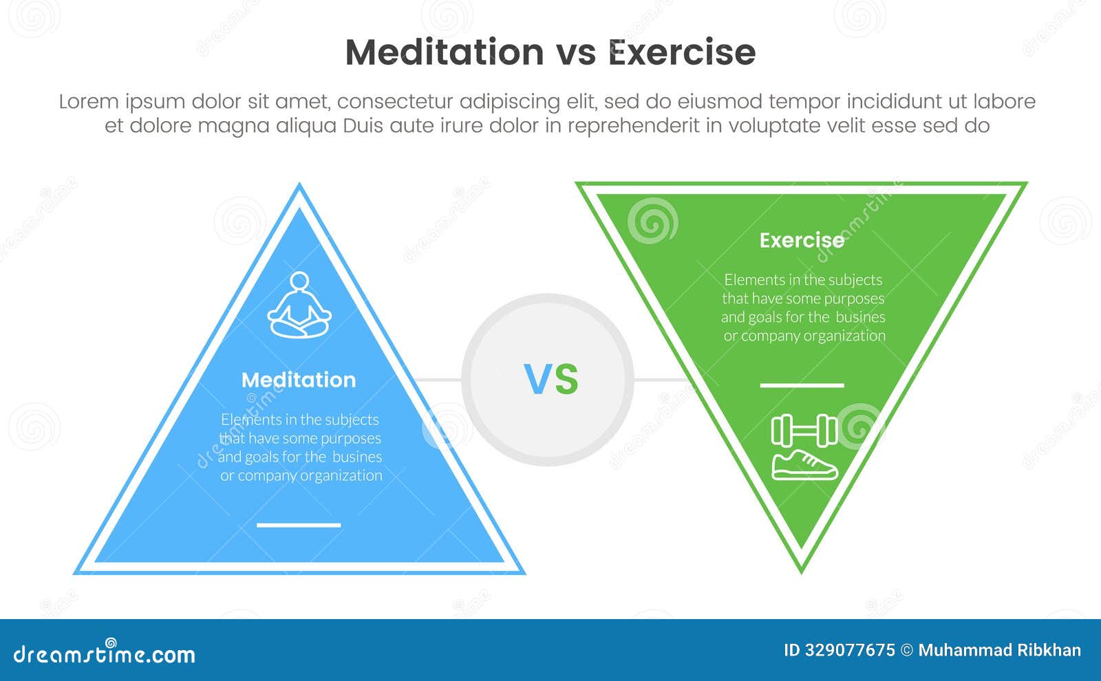Meditation Vs Physical Exercise Comparison or Versus Concept for ...