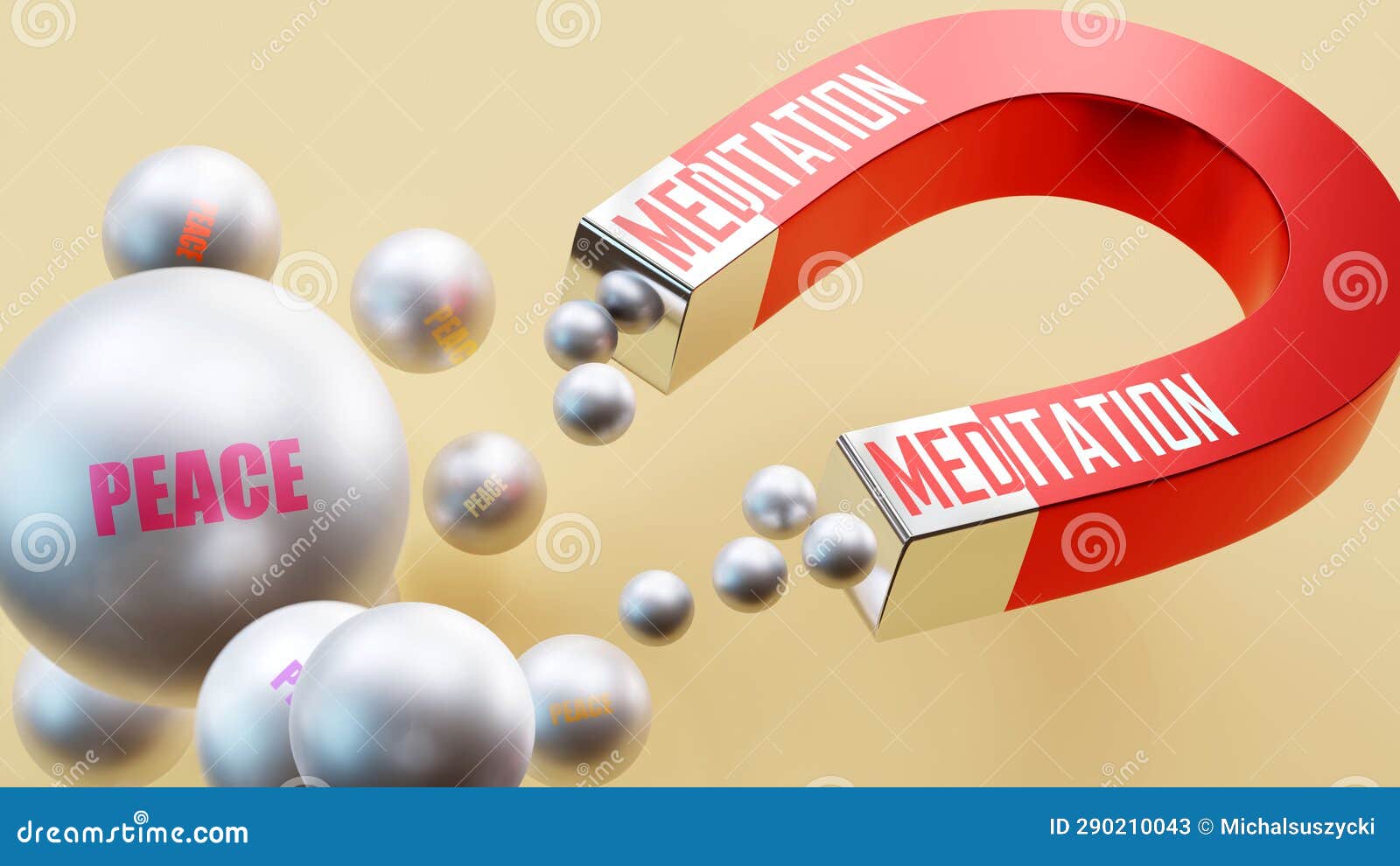 Meditation Which Brings Peace. a Magnet Metaphor in Which Meditation ...