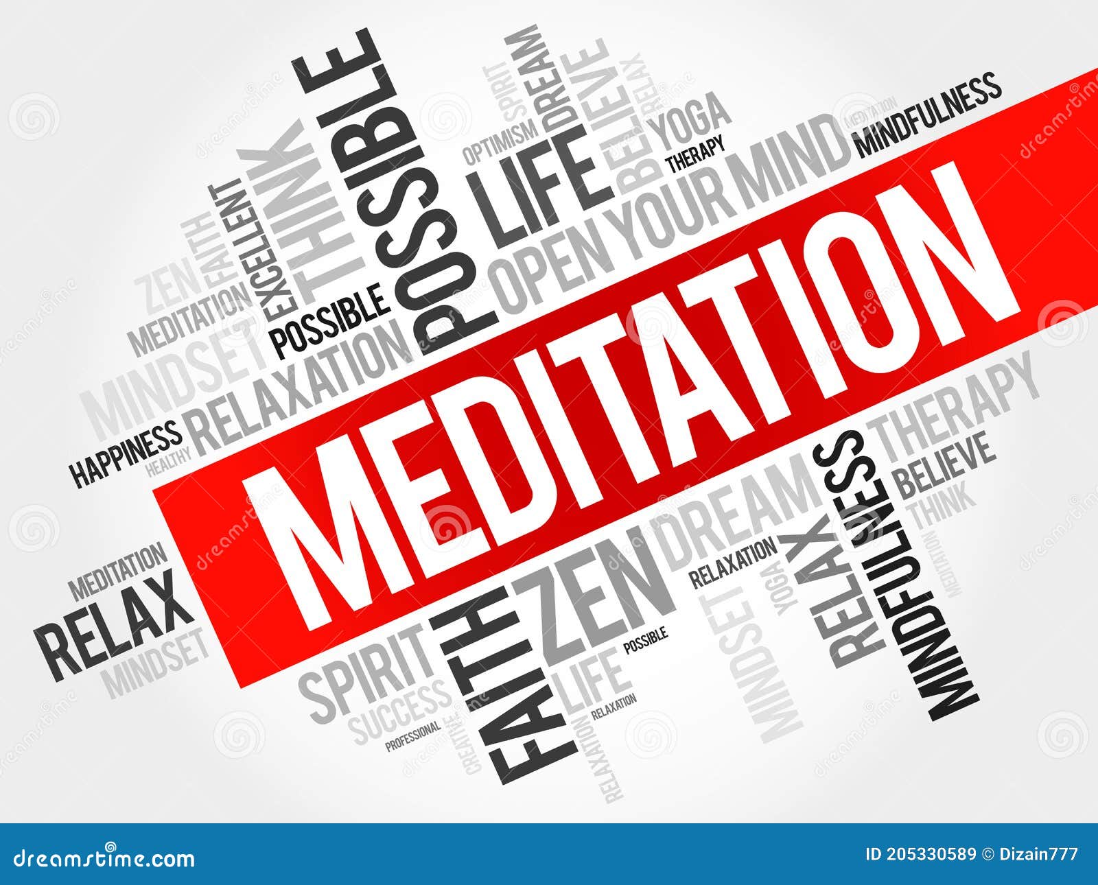 Meditation word cloud stock illustration. Illustration of fitness ...