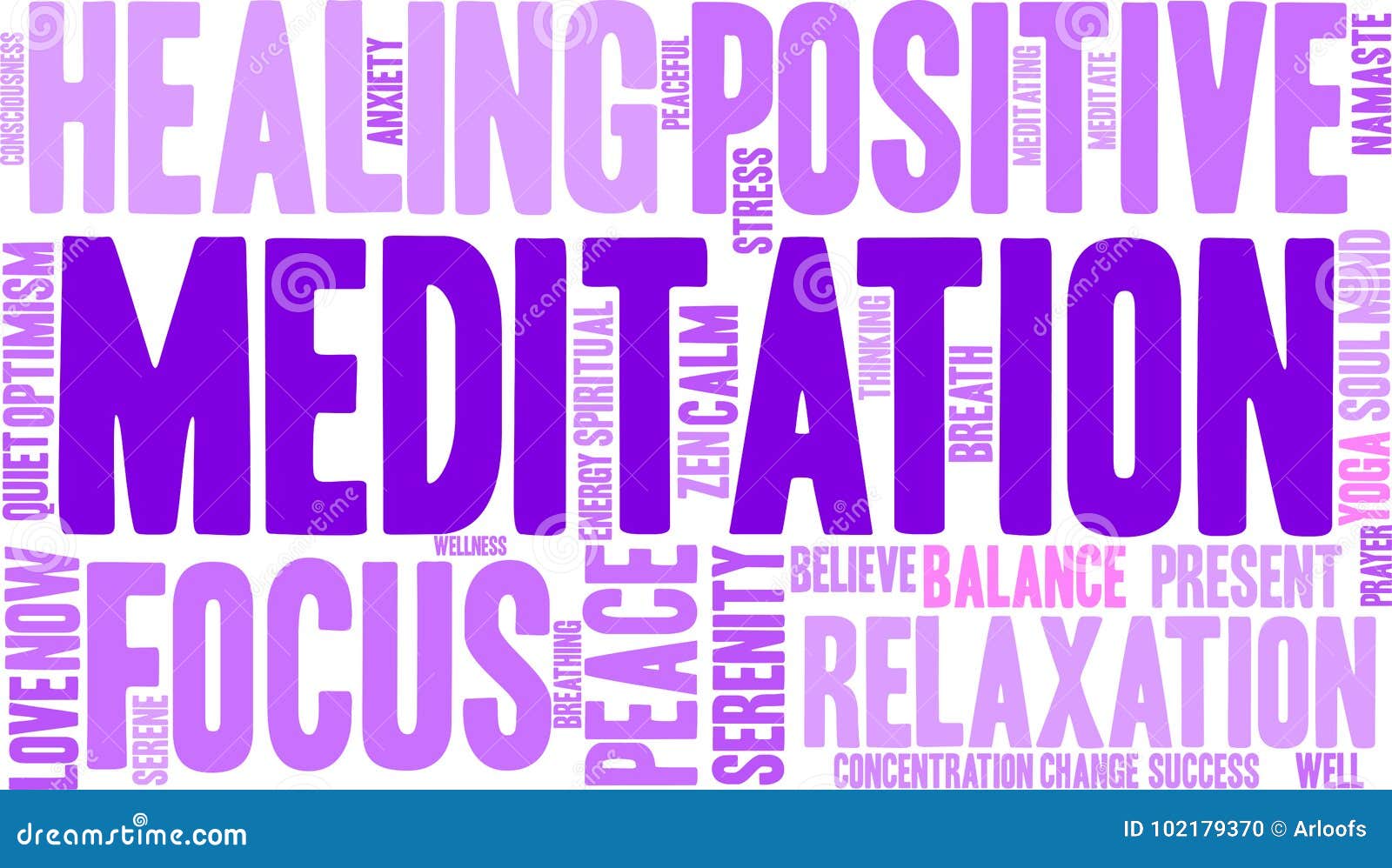 Meditation Word Cloud stock illustration. Illustration of consciousness ...