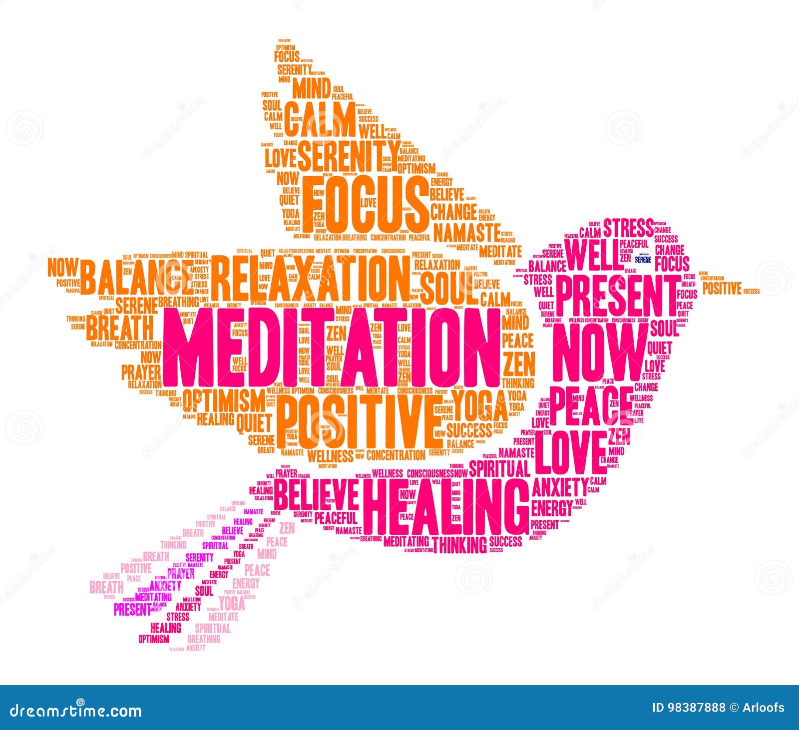 Meditation Word Cloud stock vector. Illustration of peaceful - 98387888