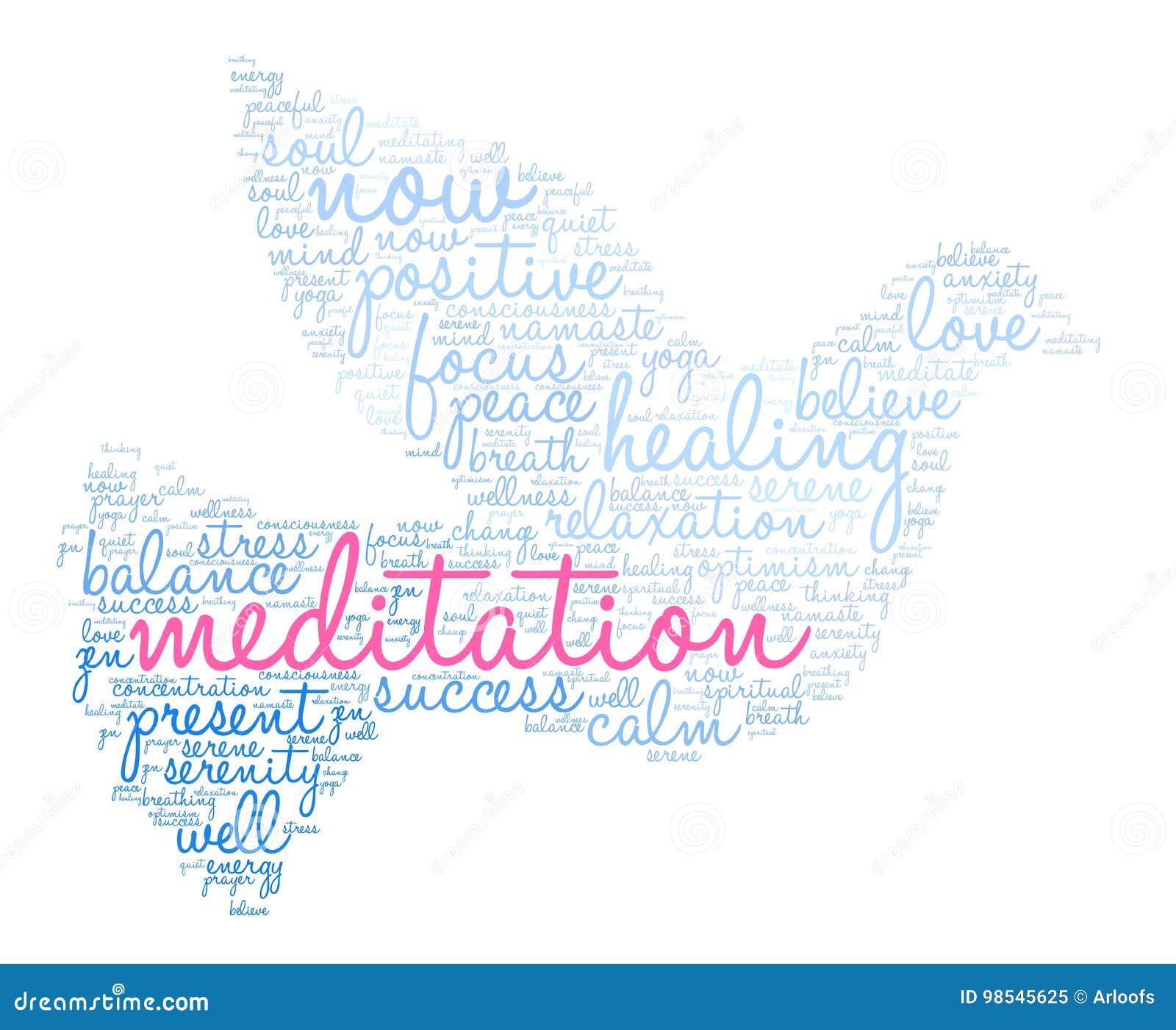 Meditation Word Cloud stock vector. Illustration of love - 98545625