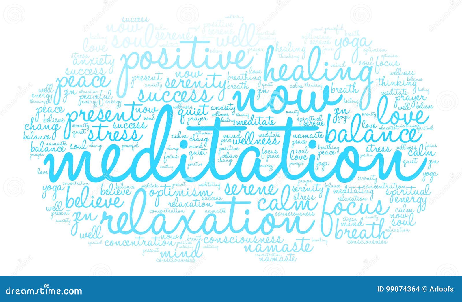 Meditation Word Cloud stock vector. Illustration of optimism - 99074364