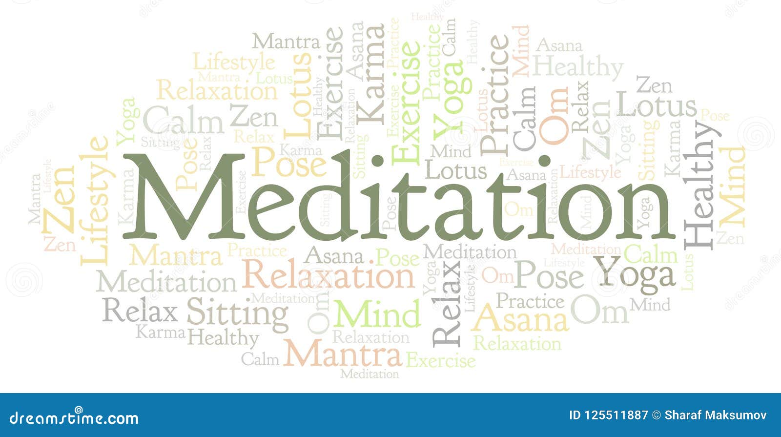 Meditation word cloud. stock illustration. Illustration of mantra ...