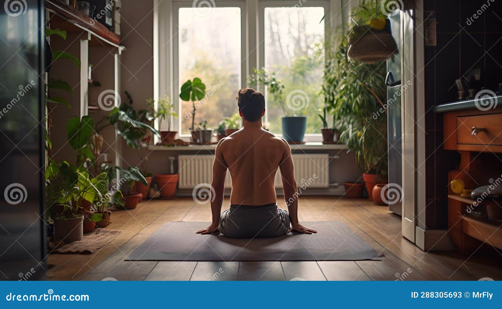 Meditation, Young Man Meditating Stock Illustration - Illustration of ...