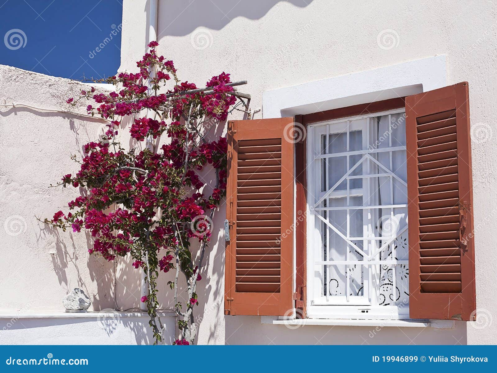 Mediteranean Rustic Window. Stock Image - Image of texture, curtain ...