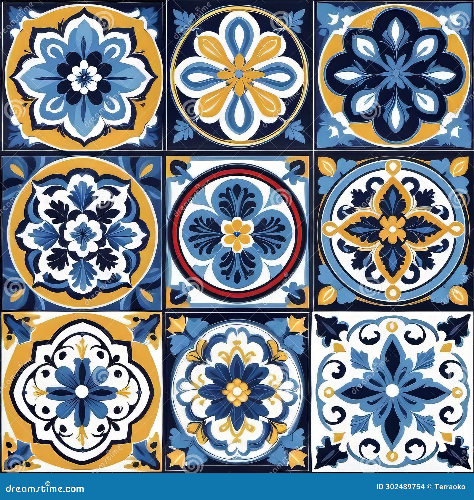 Mediterranean Blue Tile Patterns, Portuguese Tile Patterns, Ceramic ...
