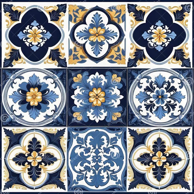 Mediterranean Blue Tile Patterns, Portuguese Tile Patterns, Ceramic ...