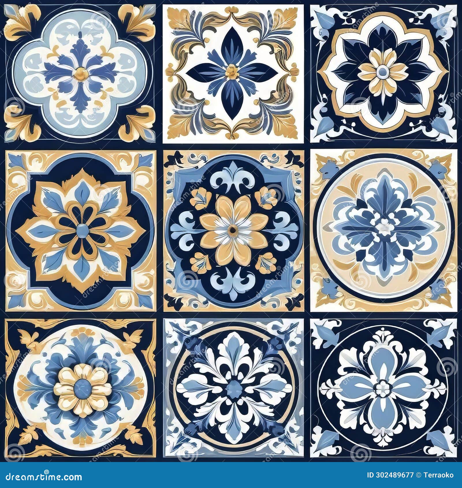 Mediterranean Blue Tile Patterns, Portuguese Tile Patterns, Ceramic ...