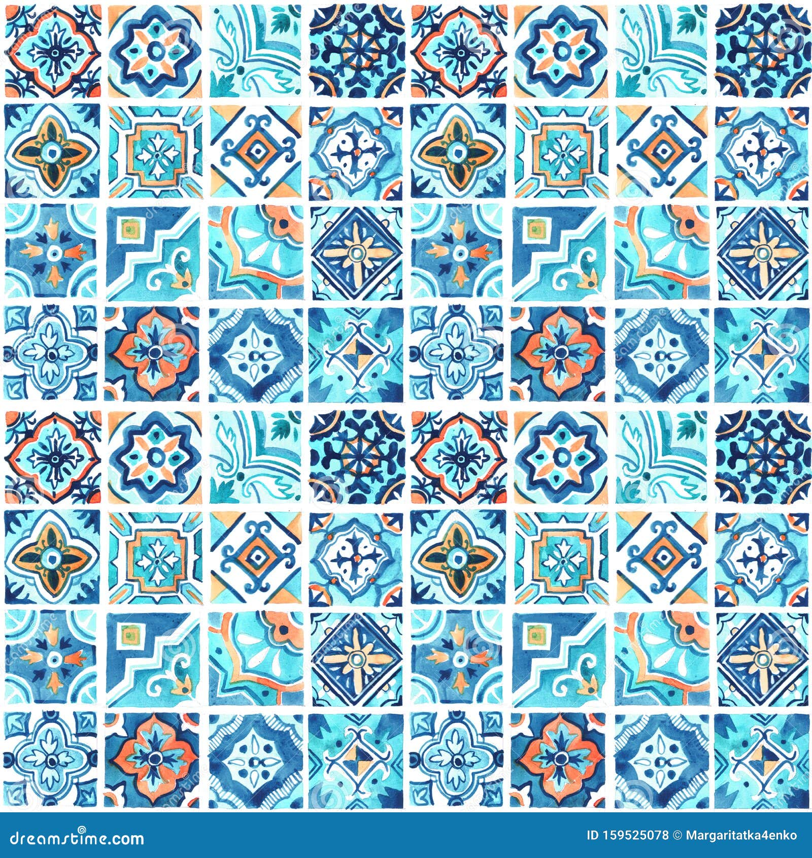 Mediterranean Ceramics Pattern Stock Photo - Image of wrapping, ceramic ...