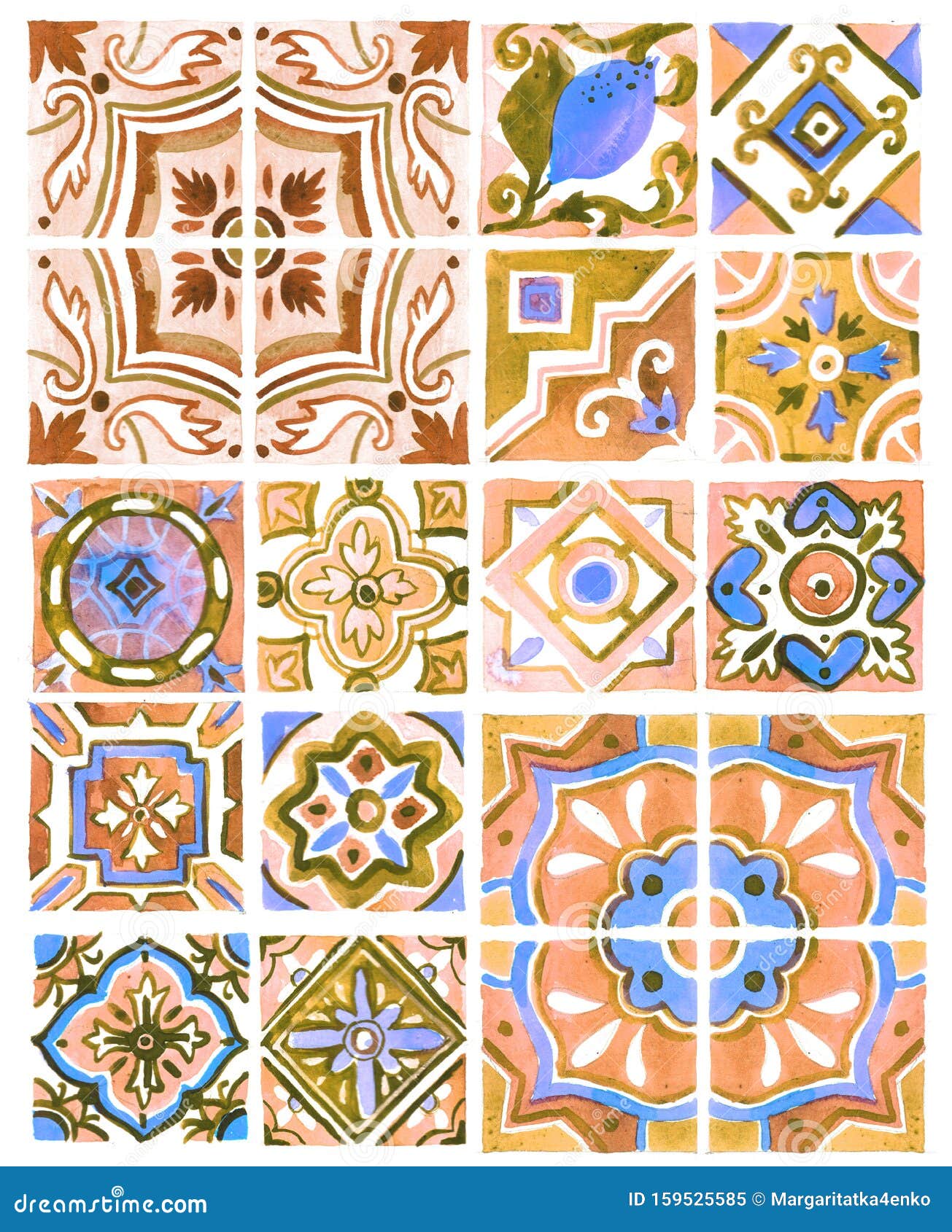 Mediterranean Ceramics Pattern Stock Image - Image of porto, fabric ...