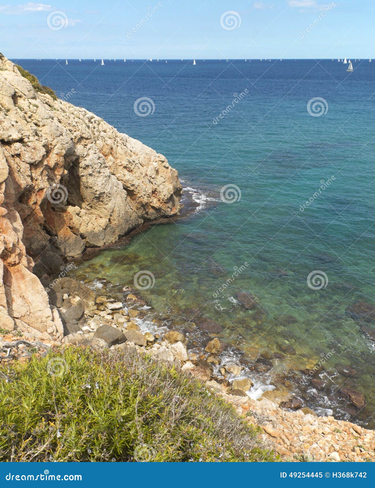 Mediterranean Coast in Valencia. Alicante, Spain Stock Image - Image of ...