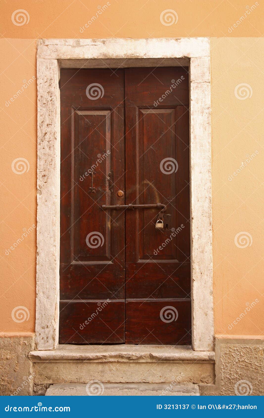 Mediterranean doorway stock image. Image of wood, locked - 3213137