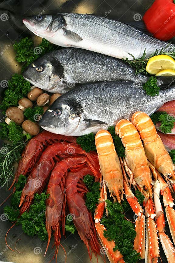 Mediterranean Fish and Seafood Stock Photo - Image of culinary ...
