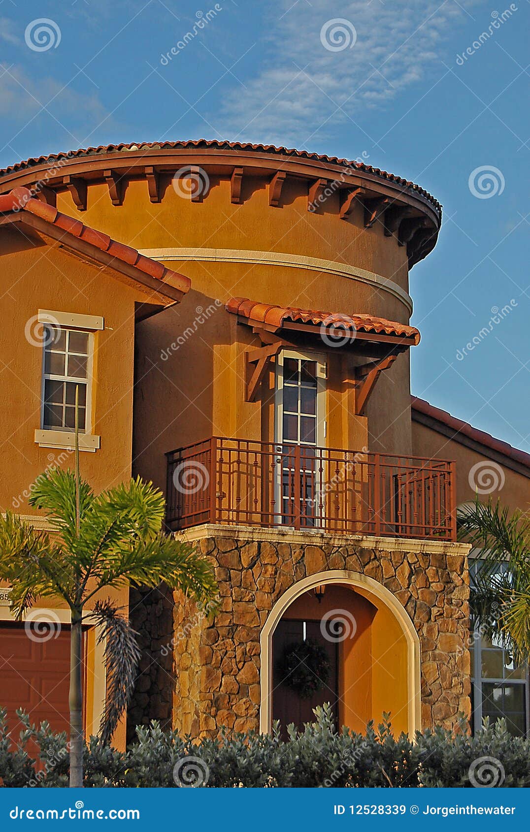 Mediterranean House with Tower Stock Image - Image of spanish ...