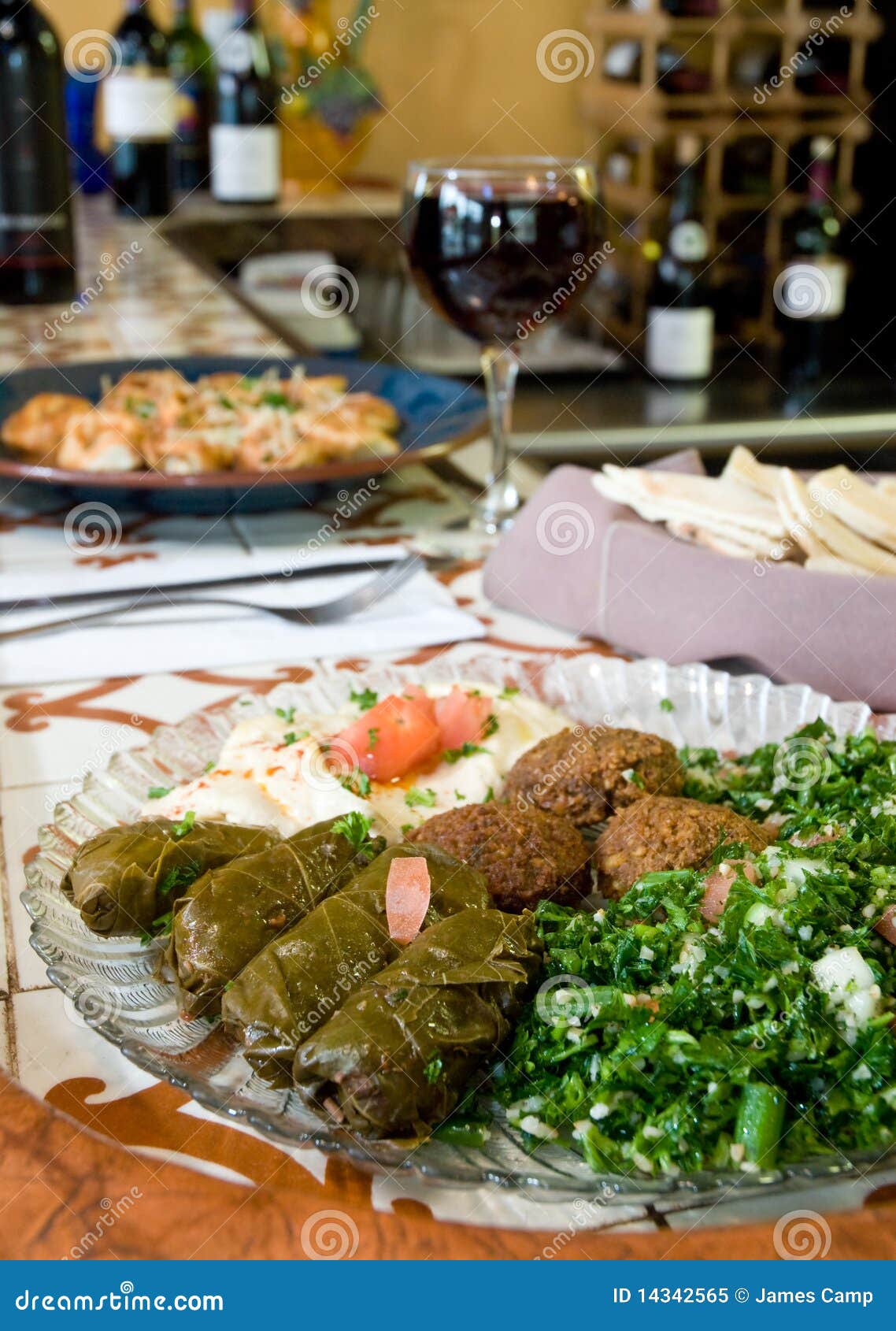 Mediterranean mezze plate stock image. Image of hummus - 14342565