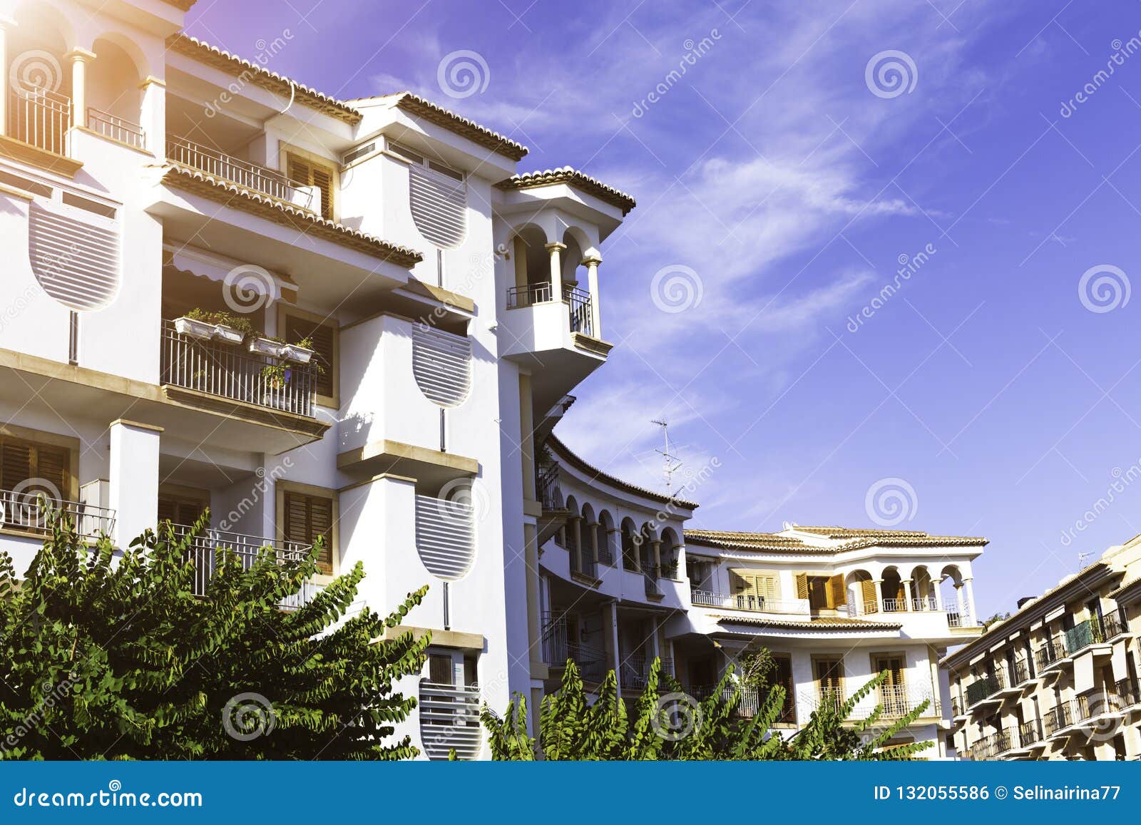 Mediterranean Modern Architecture in Spain in the Sunlight Stock Photo ...