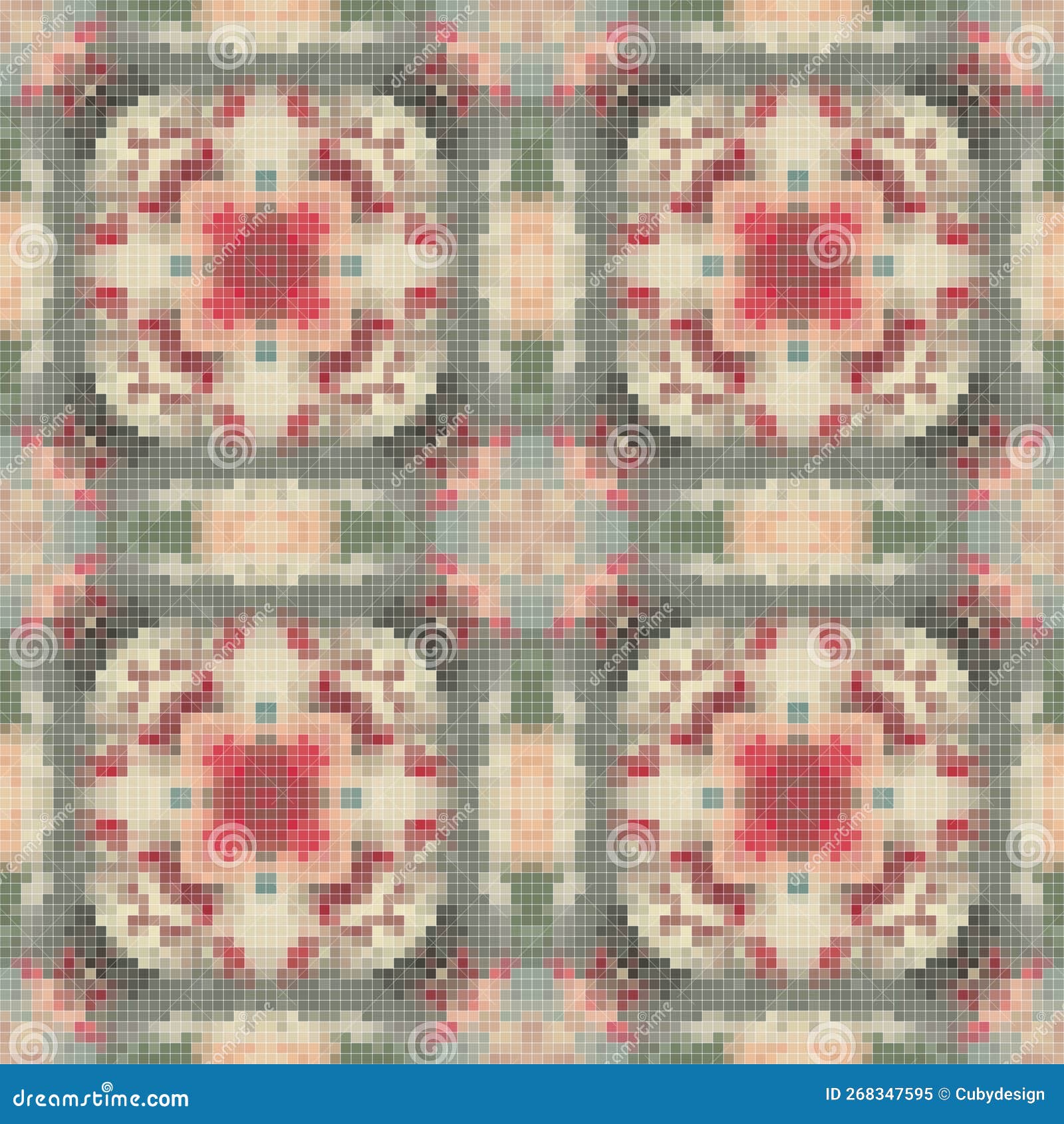 Mediterranean Mosaic Seamless Pattern Design, Repeat Textile Design ...