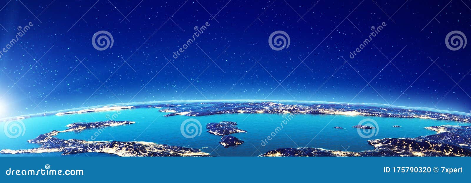 Mediterranean at night stock illustration. Illustration of atmosphere ...