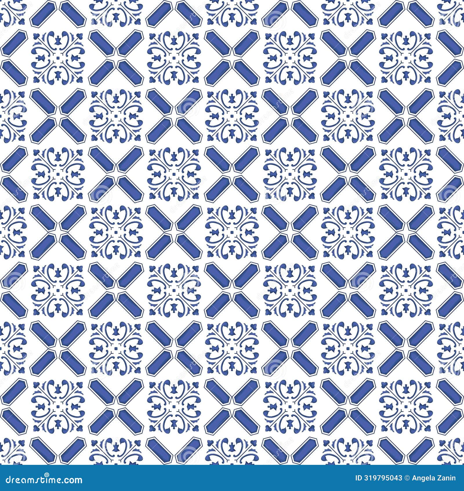 Mediterranean Pattern Blue and Yellow Theme Stock Illustration ...