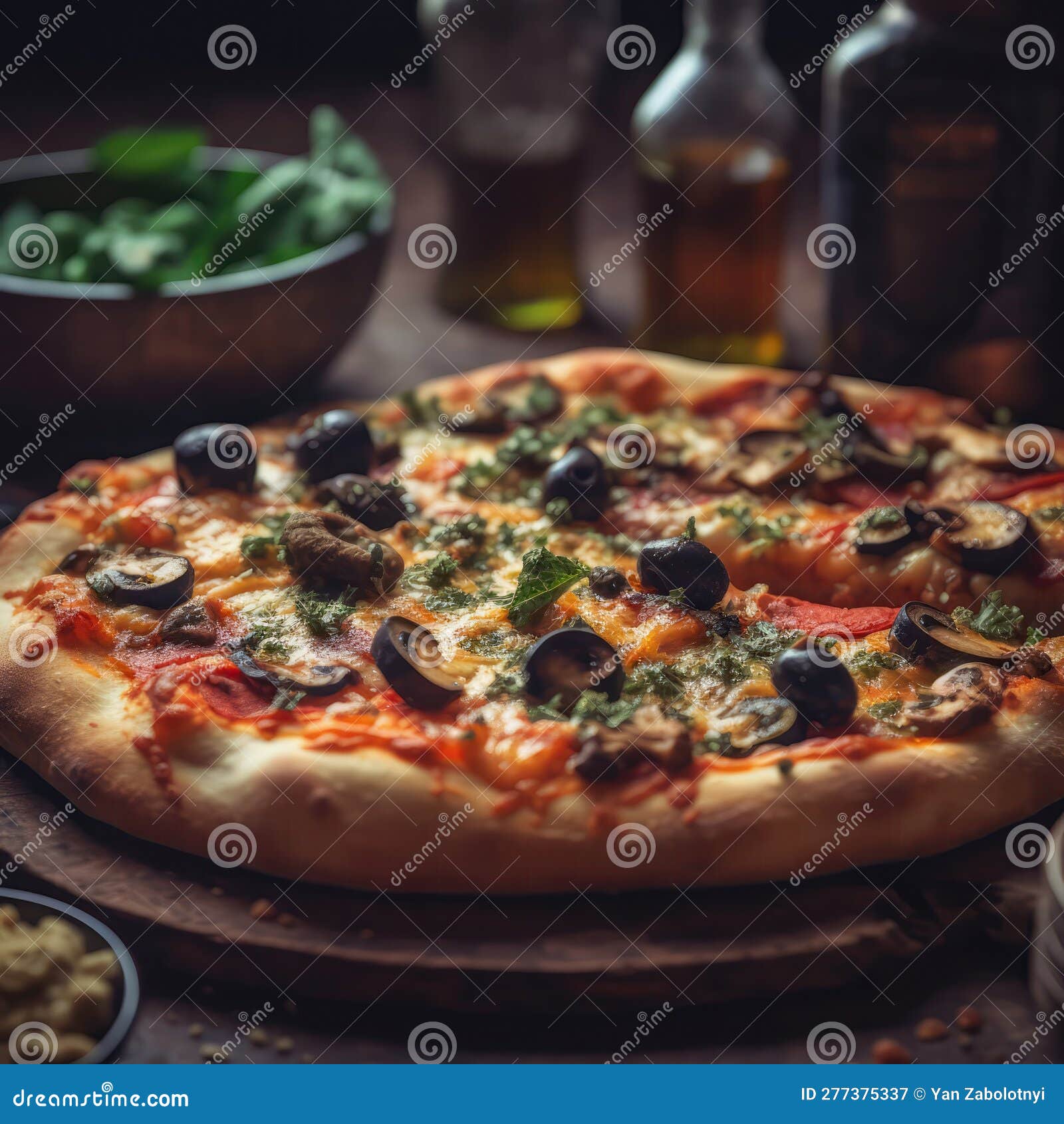 Savory Mediterranean Delight: Hummus With Pita And Olives On Zaatar ...