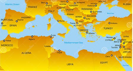 Mediterranean region stock vector. Illustration of graphic - 10494111